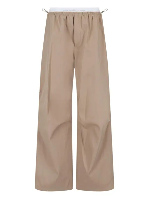 Alexander Wang Stretch Cotton Trousers With Soft Lining - Beige