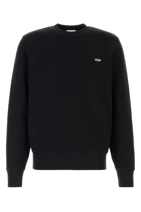 AUTRY 100% Cotton Hooded Sweatshirt - Black