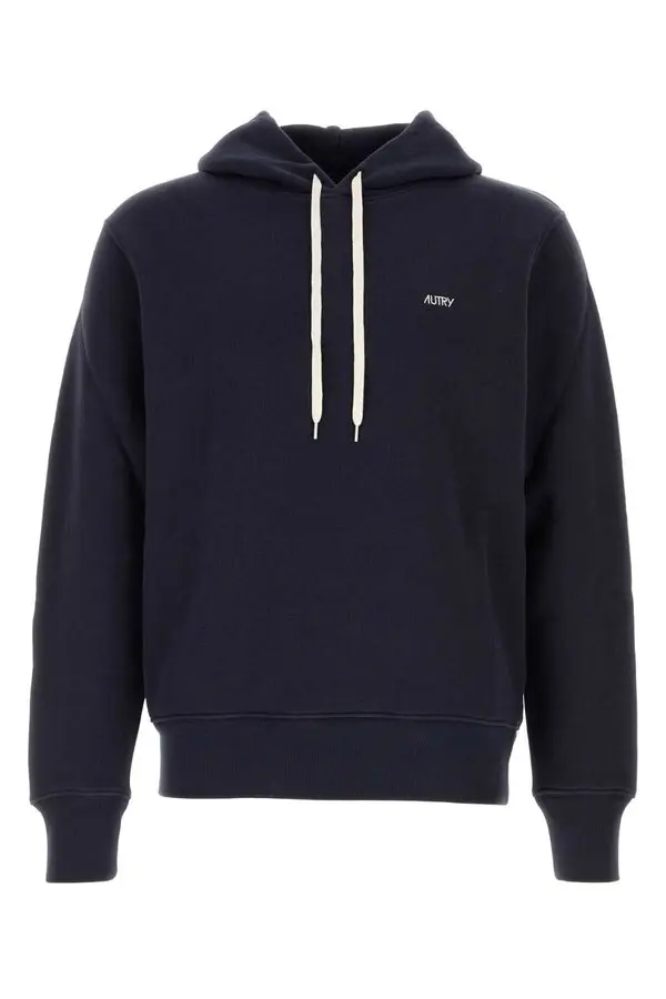 AUTRY Logo Embroidered Pullover Hoodie - Blue
