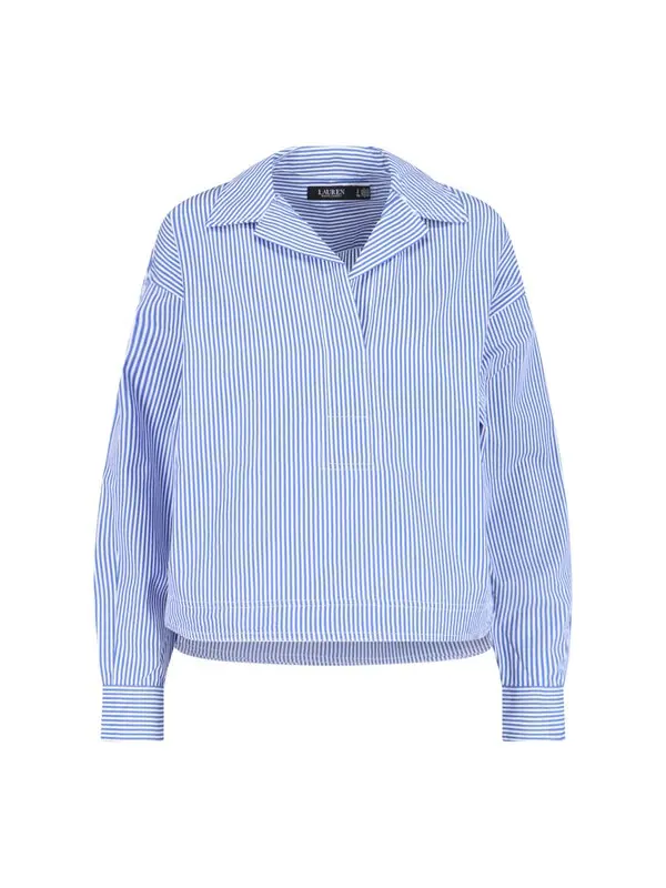 Ralph Lauren Striped Cotton Button-front Shirt - Blue