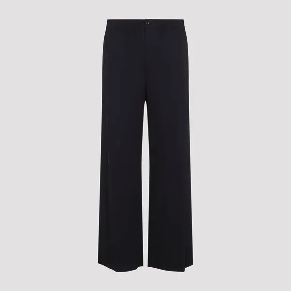 Celine Elastic Waist Straight-leg Trousers - Black