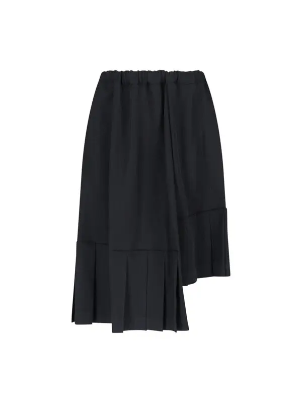 CDGCDG Asymmetrical Pleated Midi Skirt
