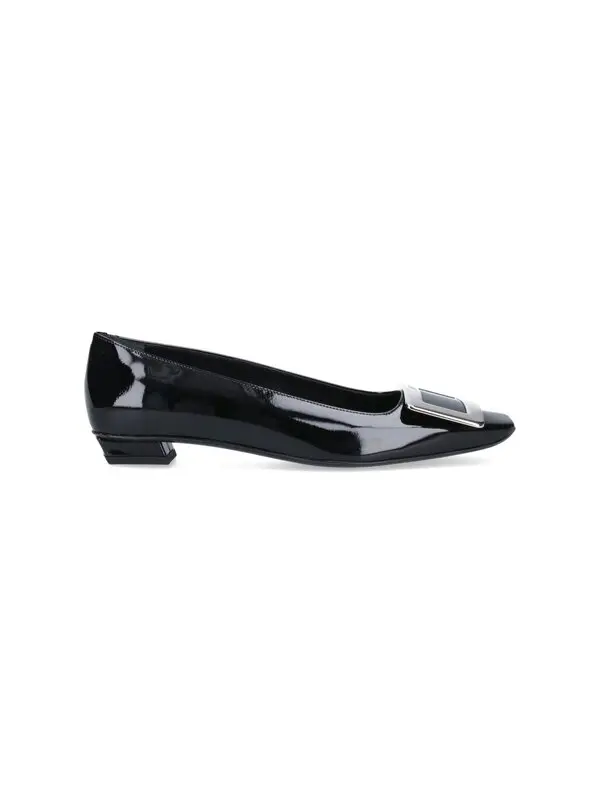 ROGER VIVIER Patent Leather Low Heel Pump With Buckle Detail