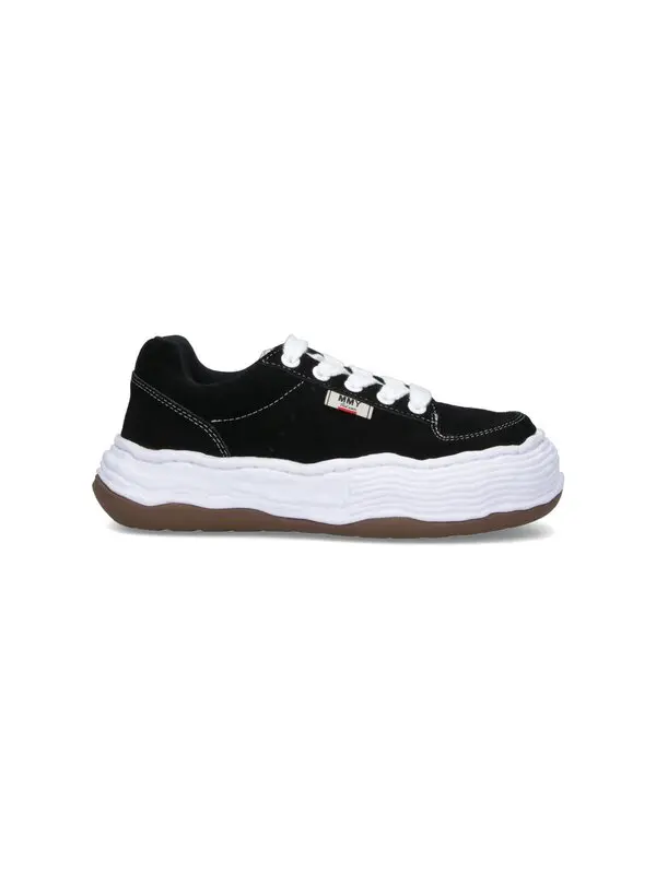 Mihara Yasuhiro Cow Leather Lace-up Sneakers - Black