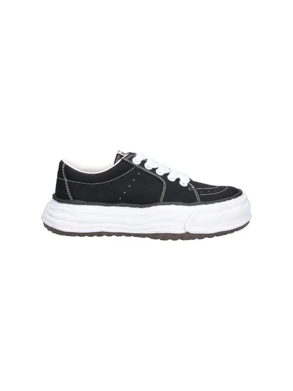 Mihara Yasuhiro Low Top Cotton Sneakers - Black
