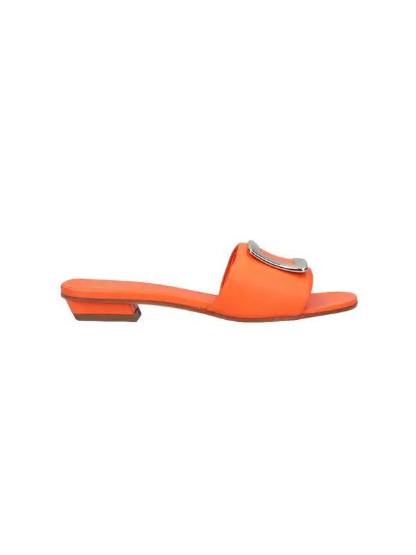 ROGER VIVIER Embellished Leather Slide Sandals