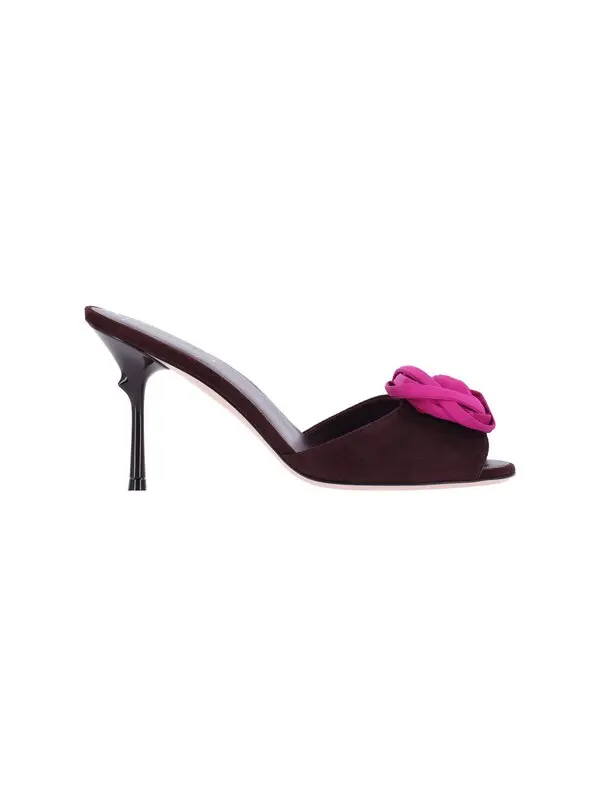 ROGER VIVIER Heeled Mules With Silk Detailing - Violet