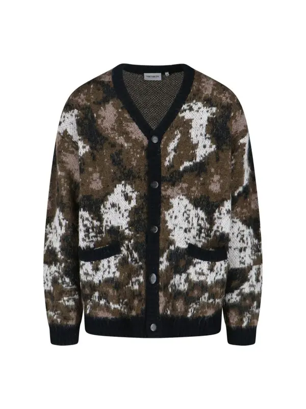 Carhartt Work In Progress Abstract Pattern Knit Cardigan