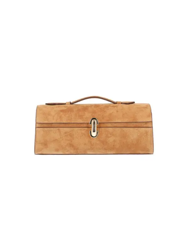 Savette Suede Calfskin Shoulder Bag - Brown