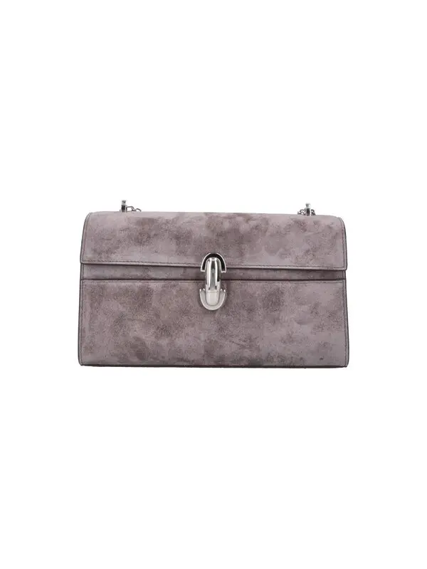 Savette Suede Calfskin Shoulder Bag - Grey