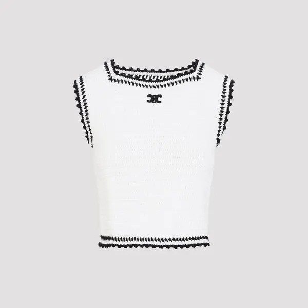 Celine Crochet Cotton Top - White