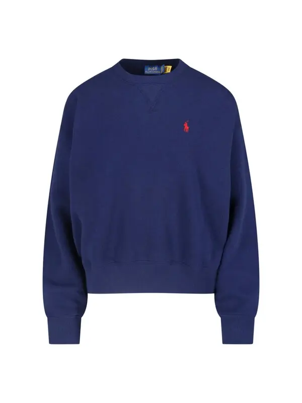 Polo Ralph Lauren Embroidered Logo Crewneck Sweatshirt - Blue
