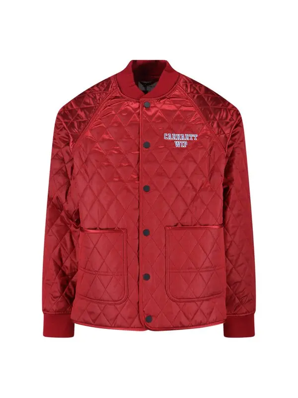Carhartt Work In Progress Diamond Quilted Bomber Jacket - Red