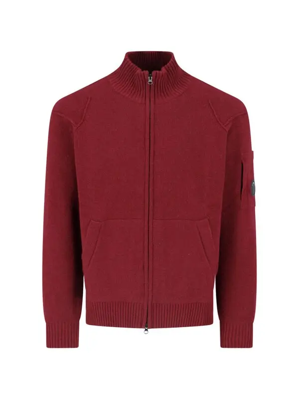 C.P. COMPANY Zip-up Wool-blend Cardigan - Red