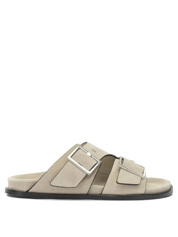 ALOHAS Suede Leather Mini Sandals - Beige