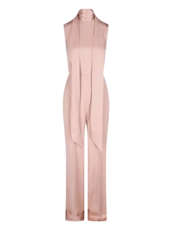 SA SU PHI Silk-blend Midi Dress With Tie Detail - Pink