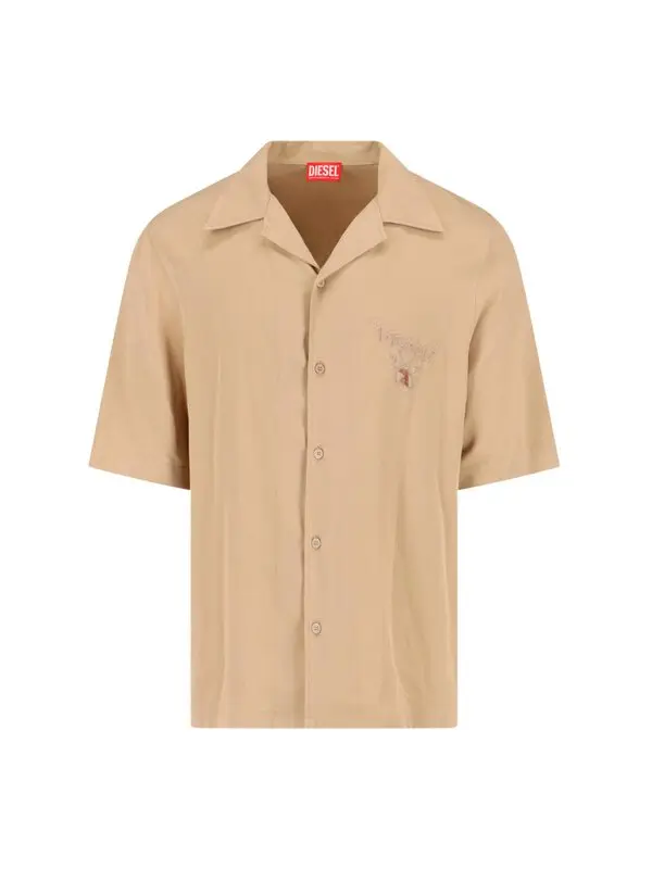 DIESEL® Short Sleeve Camp Collar Button-up Shirt