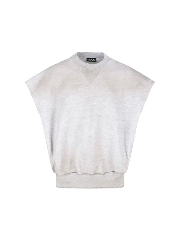 CULTURA Sleeveless Mock Neck Sweatshirt Top