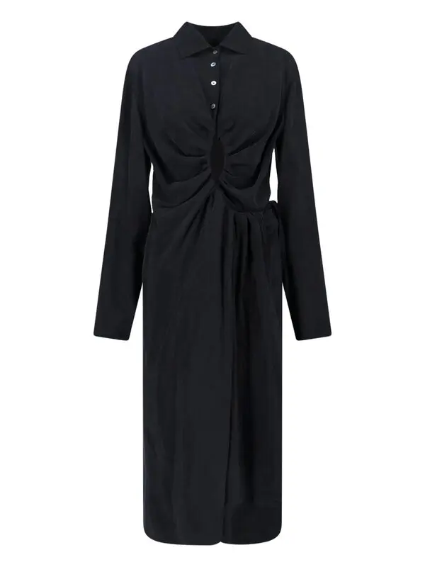 MAISON MARGIELA Long Sleeve Cutout Shirt Dress
