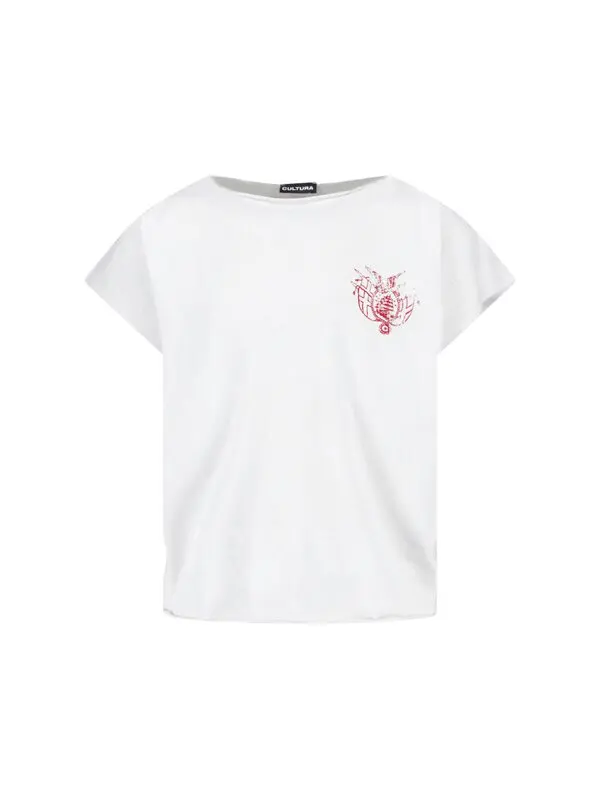 CULTURA Graphic Print Oversized T-shirt