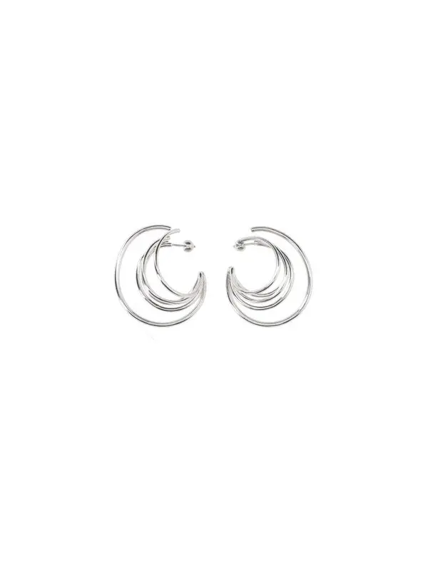 PANCONESI Brass Sculptural Hoop Earrings - Silver