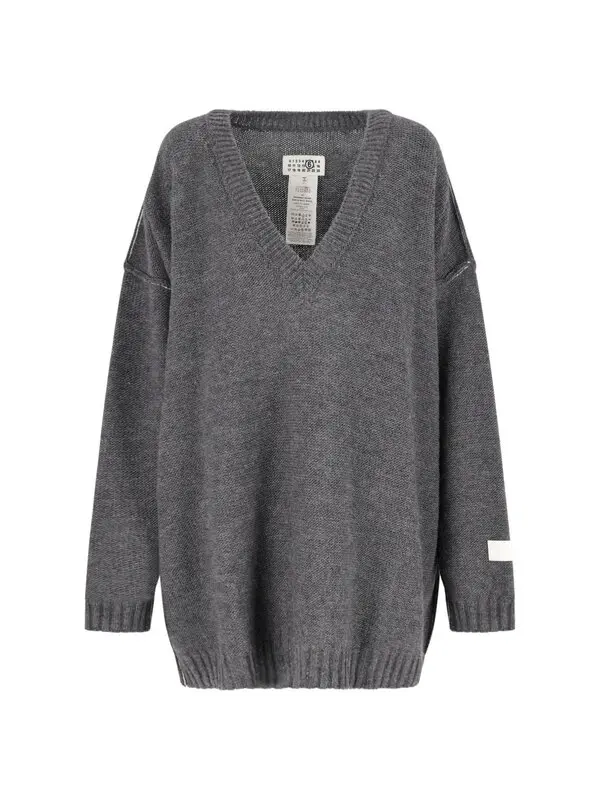 MAISON MARGIELA Wool-acrylic-alpaca V-neck Sweater - Grey