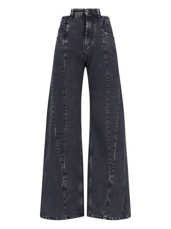 MAISON MARGIELA Deconstructed Paint Effect Cotton Trousers - Black