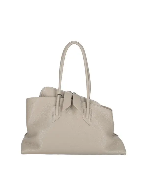 Attico Calf Leather Crossbody Bag - Beige