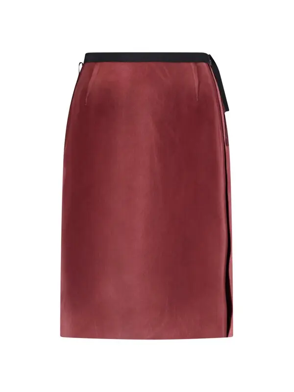 MAISON MARGIELA Midi Skirt With Wrap Effect - Red
