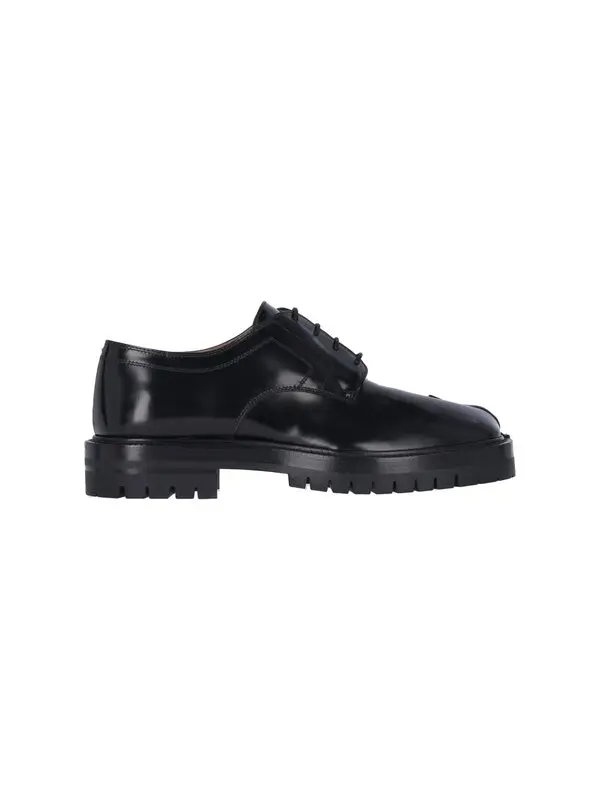MAISON MARGIELA Leather Derby Shoes With Lug Sole - Black