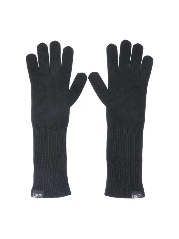 MAISON MARGIELA Wool-blend Knit Gloves - Black