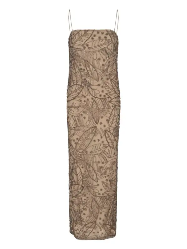 Ralph Lauren Embellished Maxi Dress - Brown