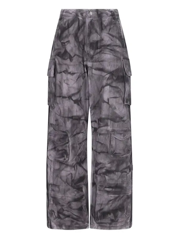 Adidas Wide-leg Cargo Pants With Utility Pockets And Washed Finish