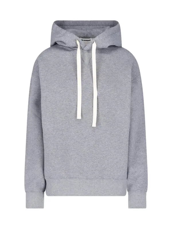 JIL SANDER Cotton Fleece Hoodie - Grey