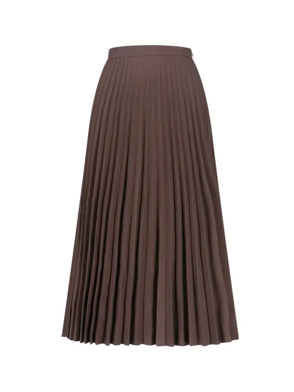 MAISON MARGIELA Pleated Midi Skirt - Brown