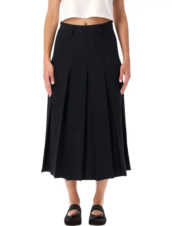 MAISON MARGIELA Pleated Midi Skirt - Nero