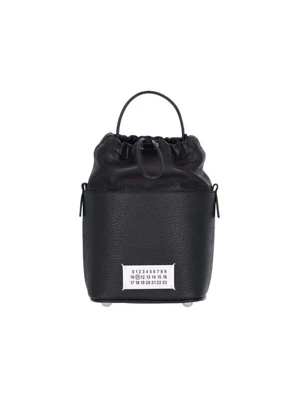 MAISON MARGIELA Mini Deerskin Bucket Bag - Black