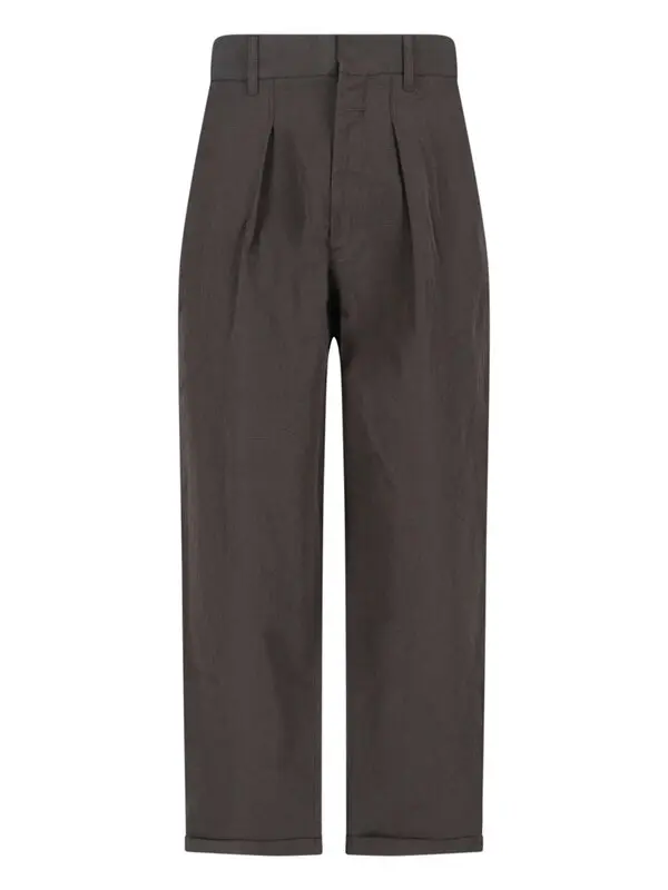 RANRA Textured Cotton-linen Trousers For