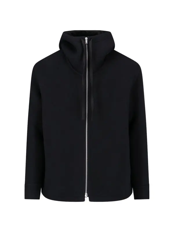 JIL SANDER Virgin Wool Zip-up Jacket - Black