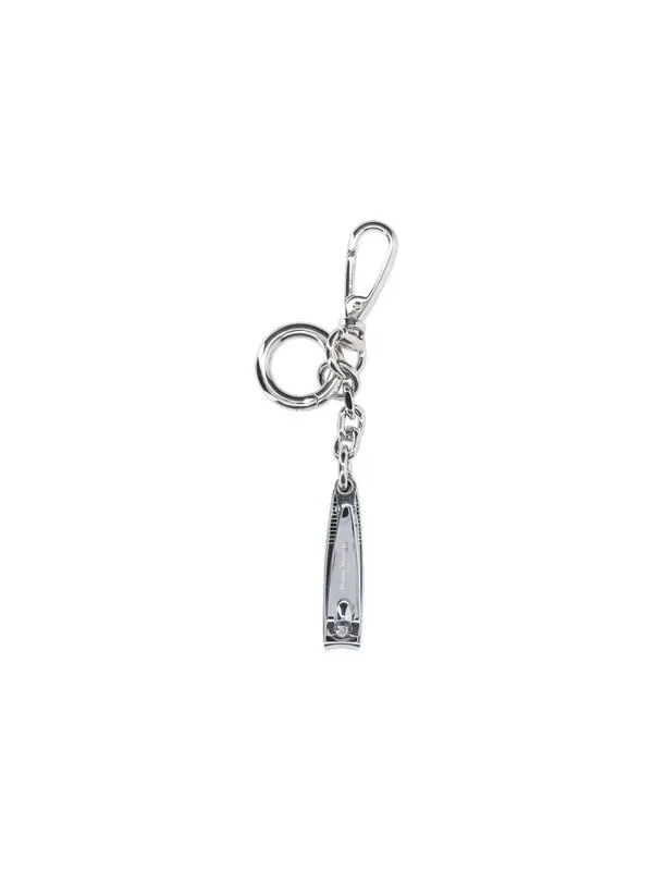 MAISON MARGIELA Metal Zama Keychain With Steel & Brass Detail - Silver