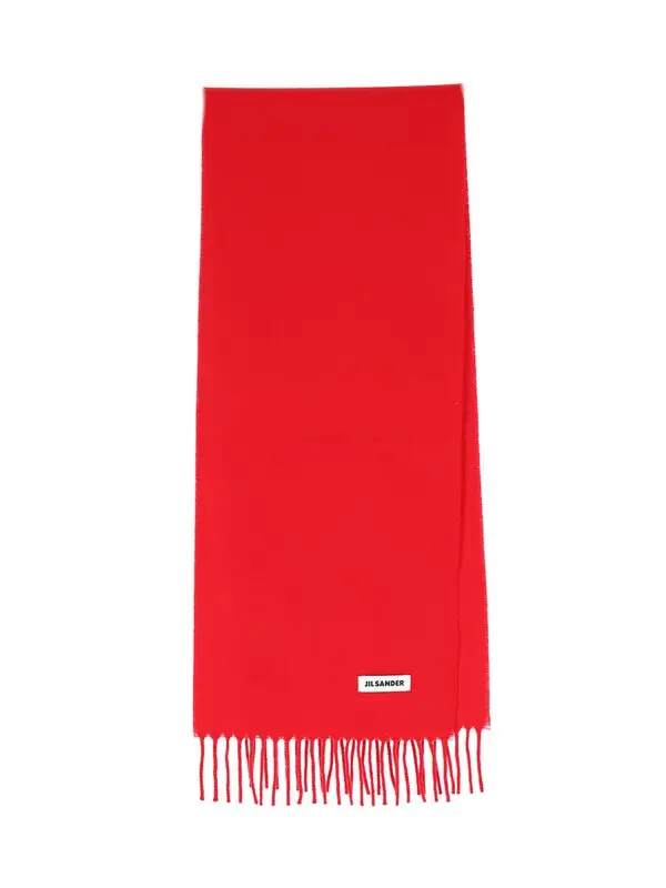 JIL SANDER 100% Virgin Wool Scarf For - Red