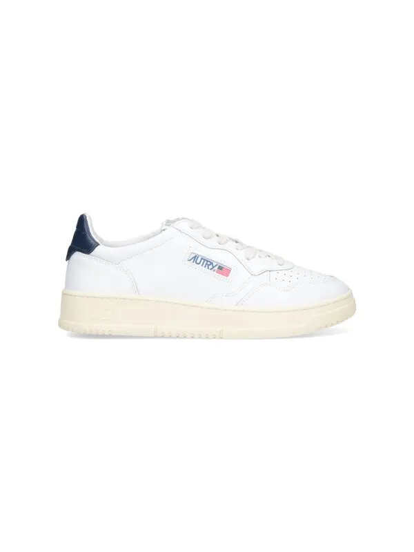 AUTRY Elevated Leather Sneakers With Perforated Toe And Tonal Inserts - White