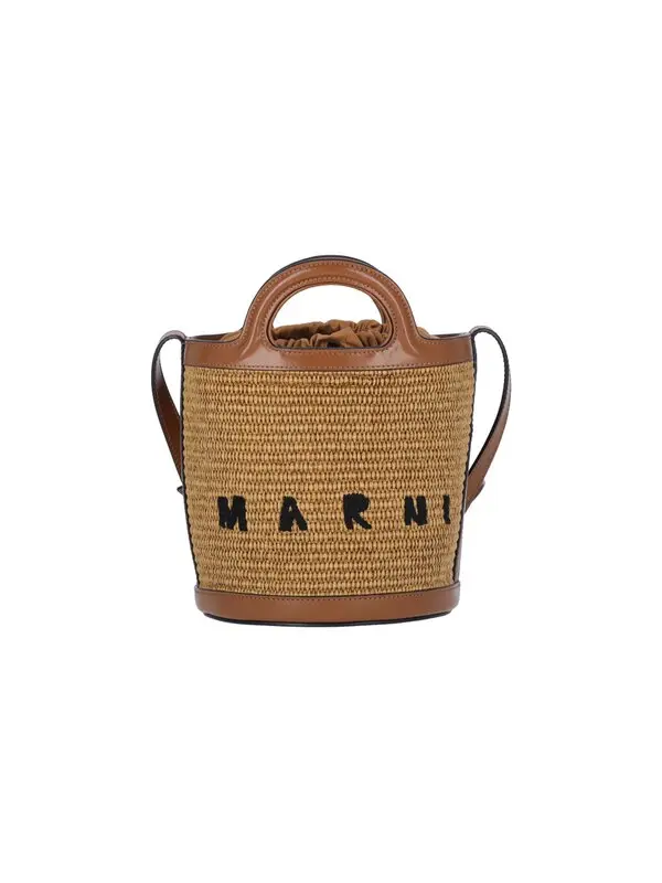 Marni Mini Contrast Leather Trim Shoulder Bag