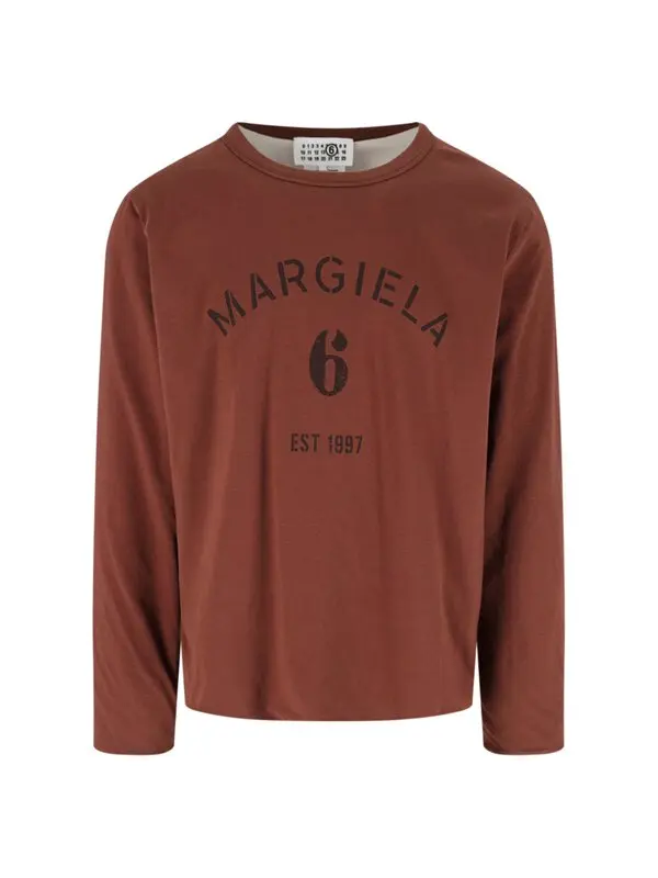 MAISON MARGIELA 100% Cotton T-shirt - Brown