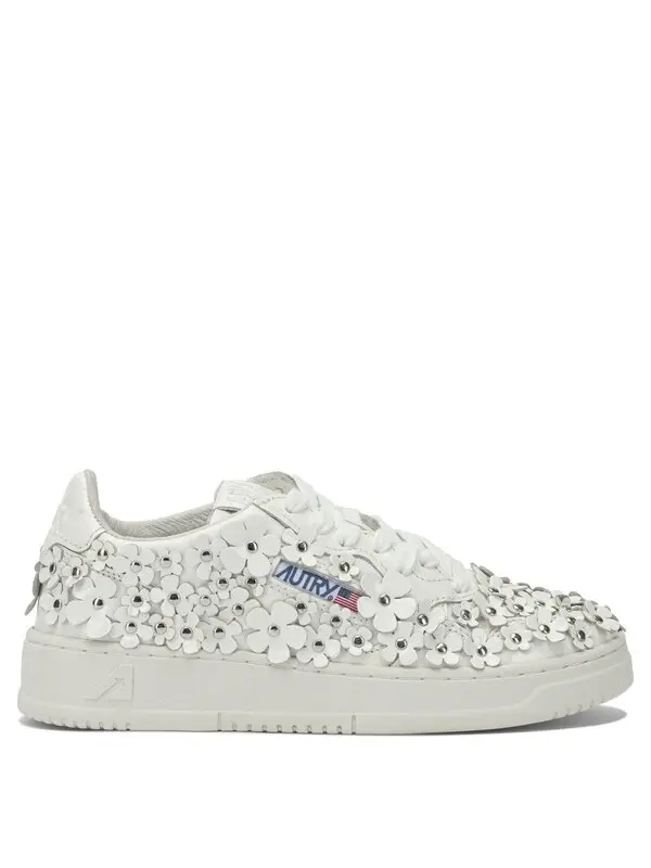 AUTRY Medalist Floral Embellished Sneakers - White