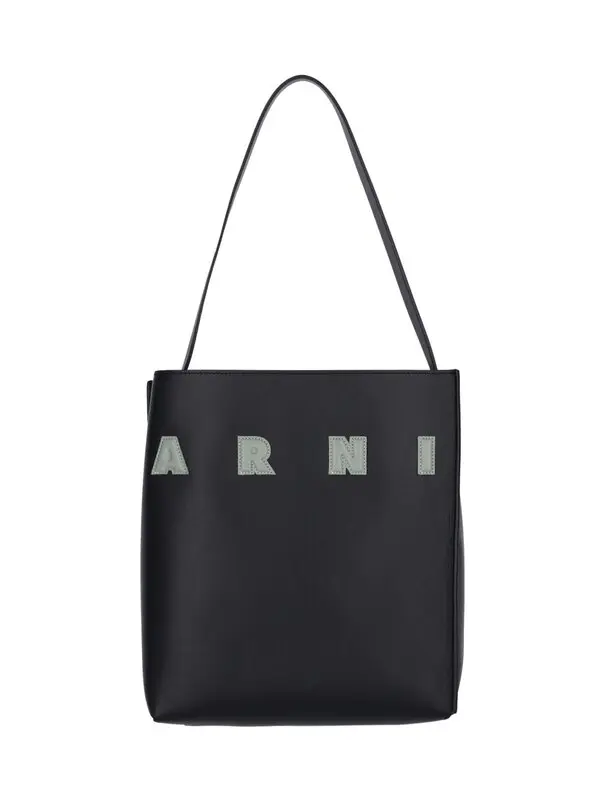 Marni Calf Leather Mini Crossbody Bag - Black