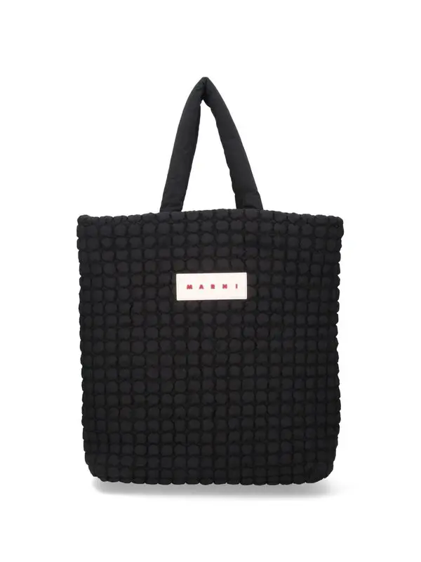 Marni Textured Tote Bag - Black