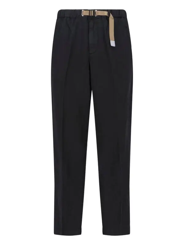 WHITE SAND Trousers In Lyocell-linen Cotton Blend - Black