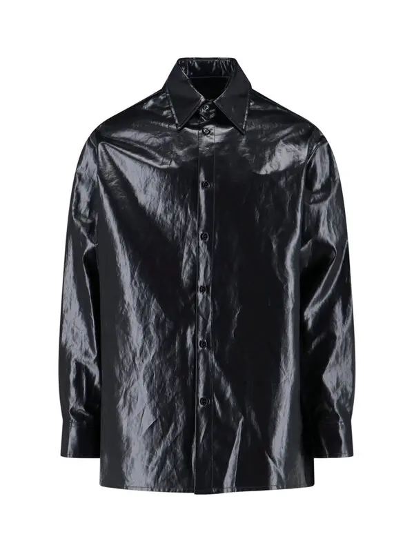 MAISON MARGIELA Glossy Button-up Shirt - Black