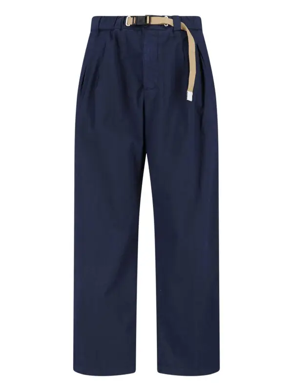 WHITE SAND Cotton Stretch Trousers - Blue
